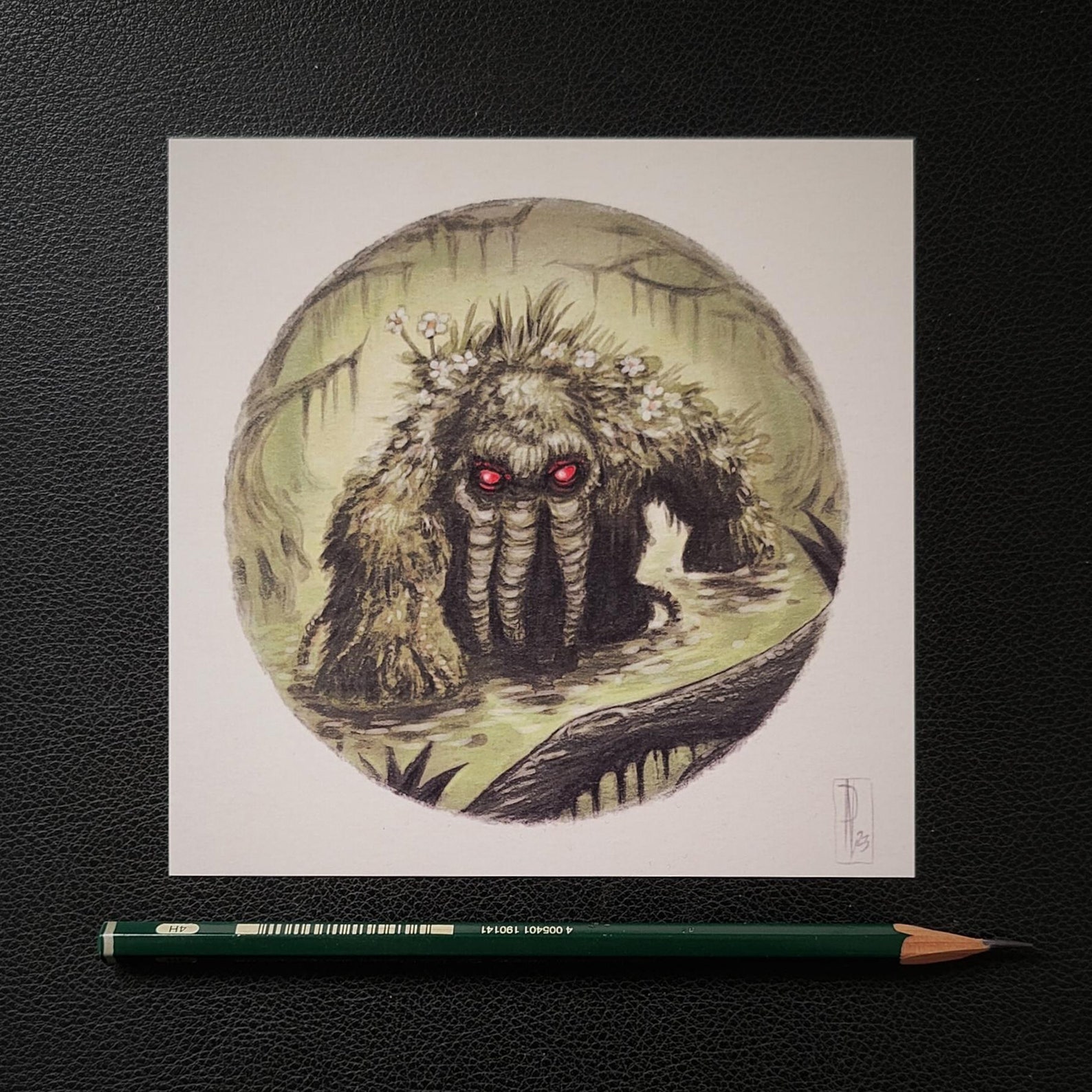 Art Print, Man Thing Comic Book Creature Style, Mini Poster, High ...