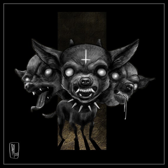 Lámina Hellhound infernal chihuahua dog Cerberus Cute and | Etsy