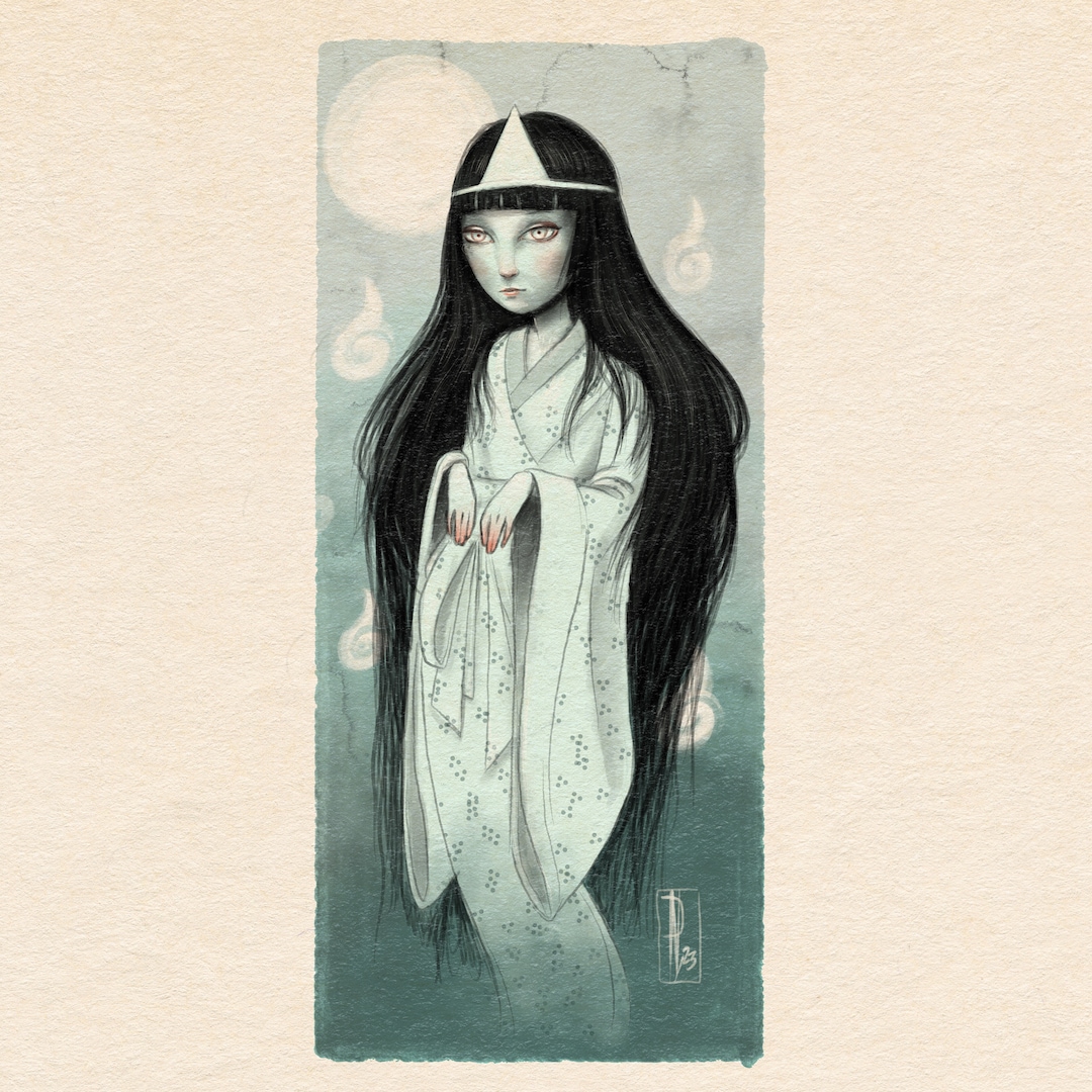 Art Print, Yuki-onna, the Snow Woman Yōkai in Japanese Folklore, Mini ...