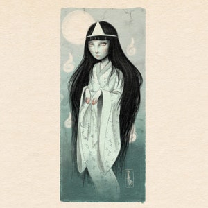 Art Print, Yuki-onna, the Snow Woman Yōkai in Japanese Folklore, Mini ...