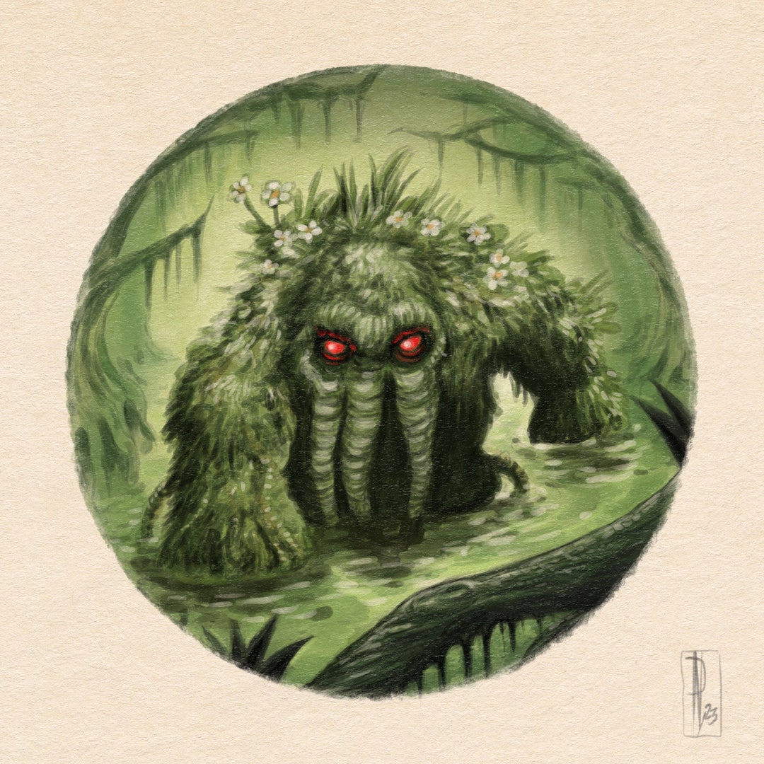 Art Print, Man Thing Comic Book Creature Style, Mini Poster, High ...