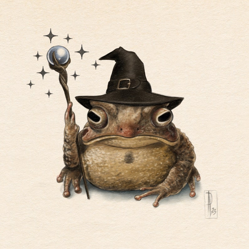 Art Print, the Mighty Wizard Toad, High Quality Digital Printing. - Etsy