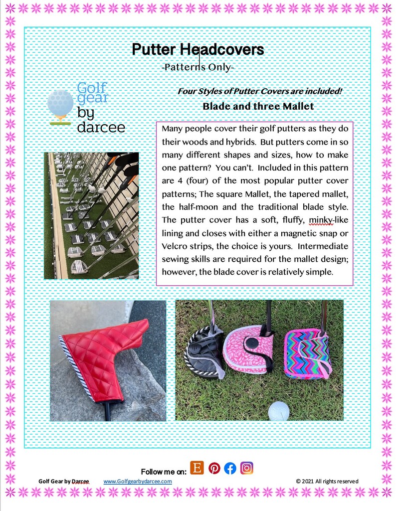 Putter Cover Sewing Pattern - Etsy