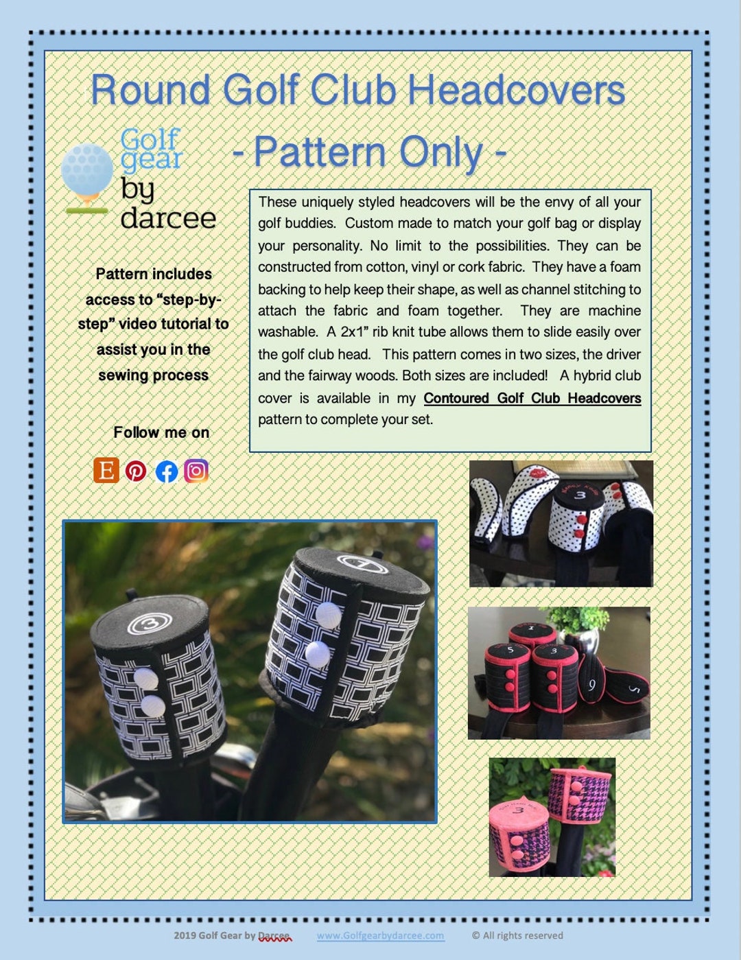 Round Headcover Sewing Pattern - Etsy