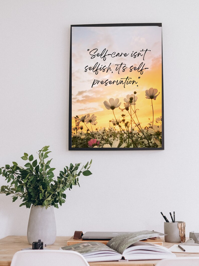 Self Care Wall Art Mental Health Inspirational Quotes Positive - Etsy