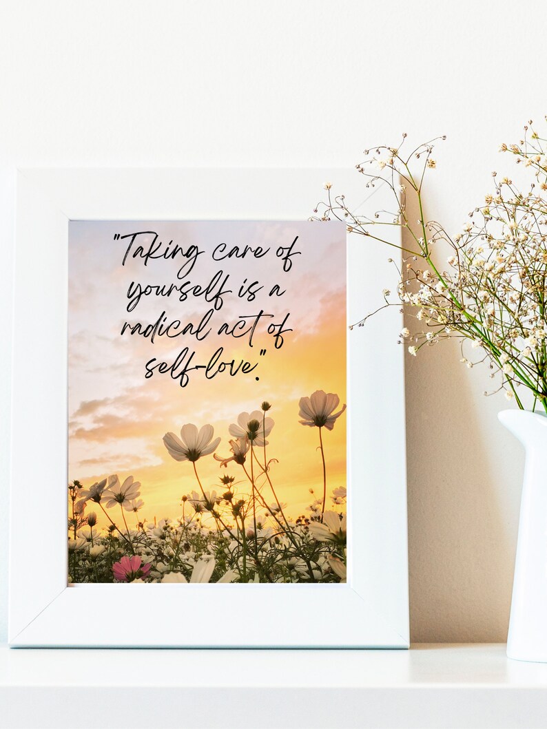 Self Care Wall Art Mental Health Inspirational Quotes Positive - Etsy