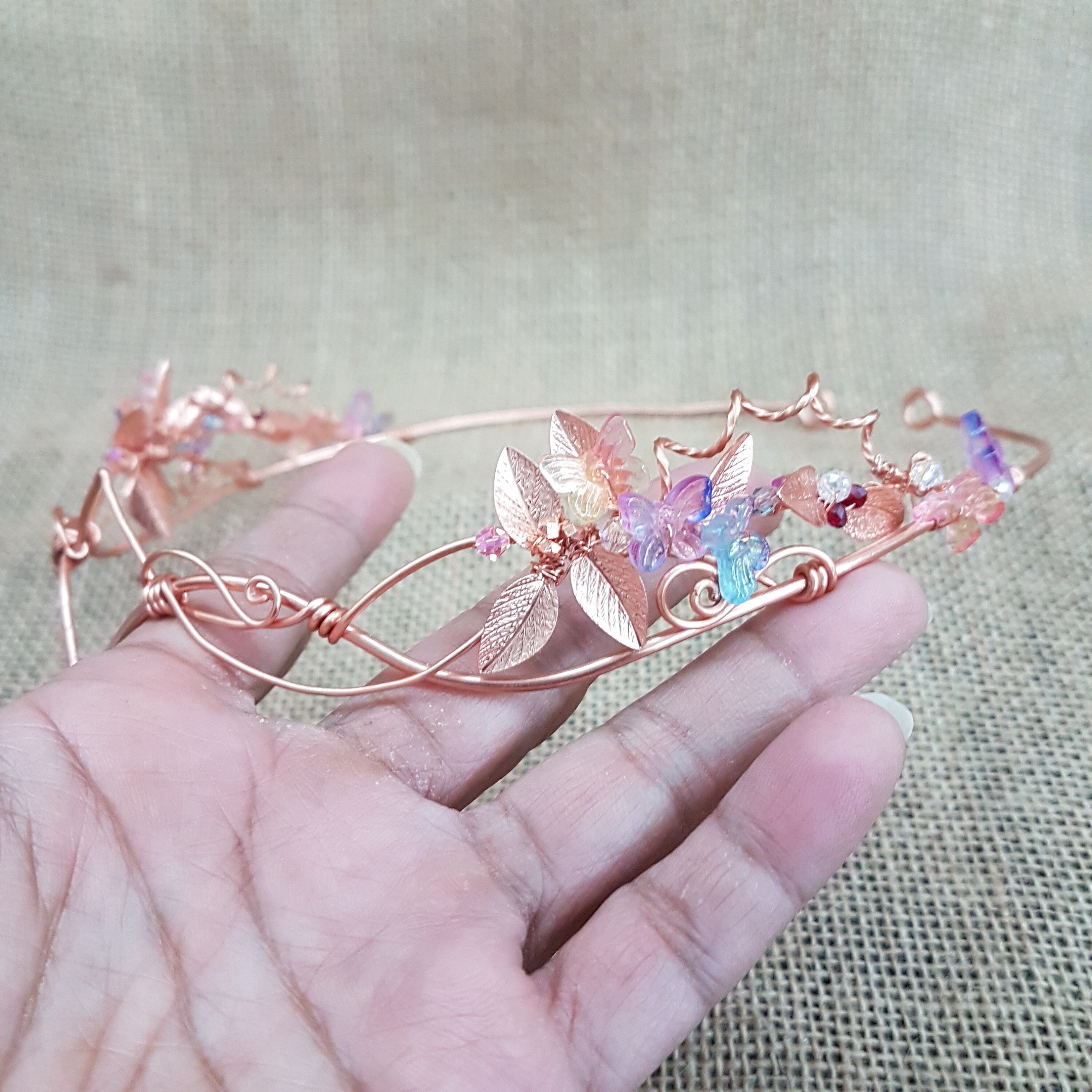 Wisteria Purple-pink Elf Crown Purple Circlet Fairy Crown - Etsy