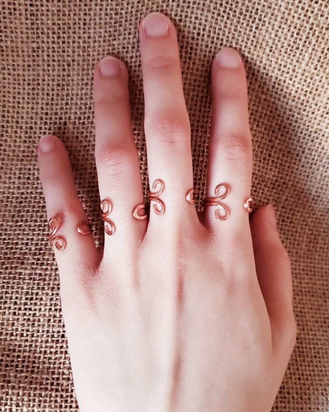 Copper Elf Rings | Set of 4 | Fairy Rings | Pain Relieving Ring ...