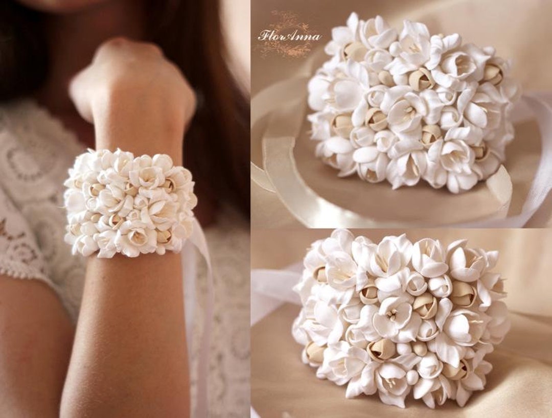 Floral Wedding Bracelet for a Bride or Bridesmaids Ivory - Etsy