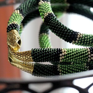 Serpent Necklace Snake Necklace Green Necklace Gift for Women Python ...