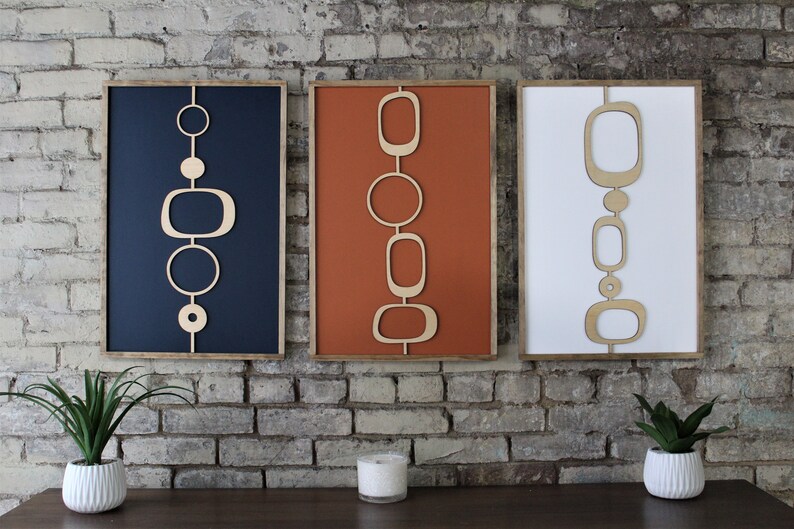 Mid Century Modern Wood Wall Art Laser Cut Wall Art Atomic - Etsy