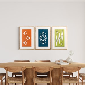 Mid Century Modern Wood Wall Art Set | MCM Atomic Wall Hanging | Modern ...