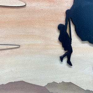 Wooden Rock Climbing Wall Art, 3D Mountain Hanging Decor, Perfect Gift ...