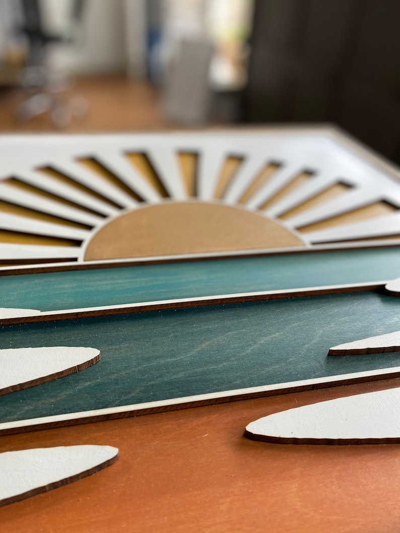 Sunset Sunrise Boho Wood Wall Art Laser Cut Wall Art - Etsy