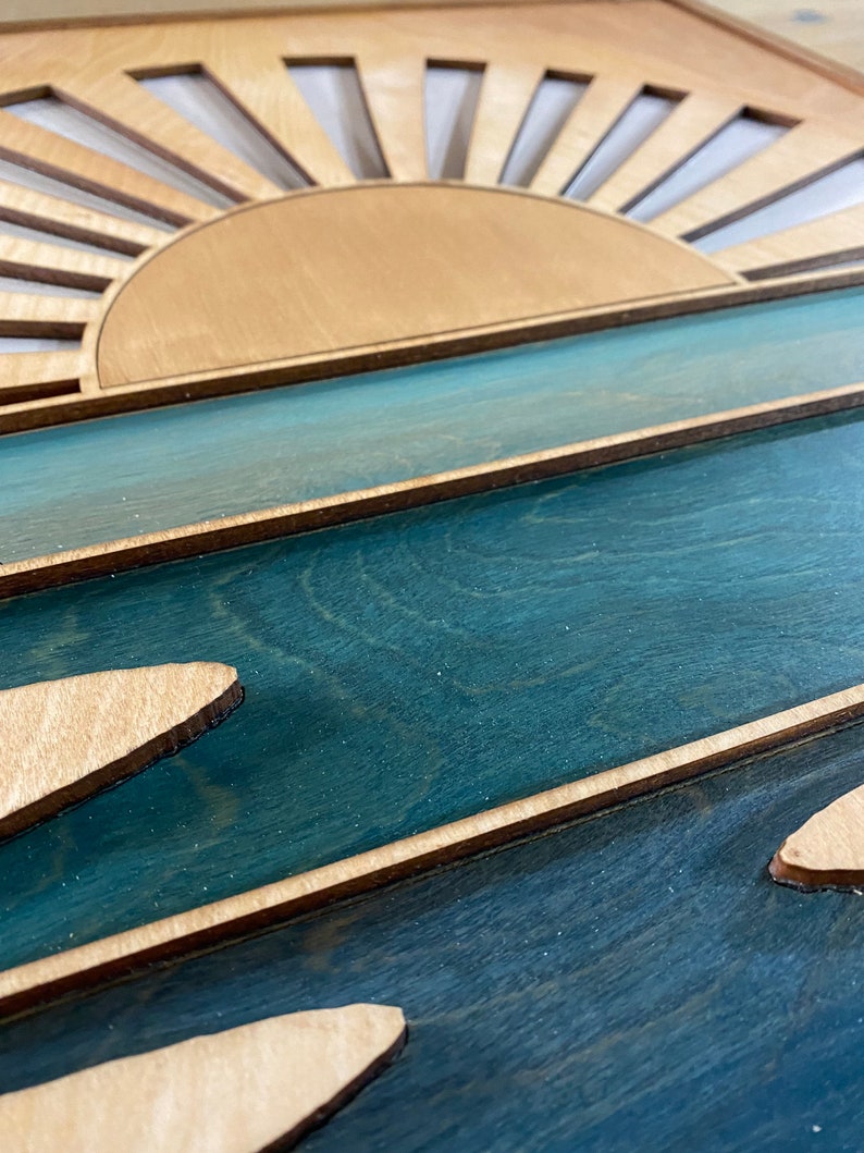 Sunset Boho Wood Wall Art Laser Cut Wall Art Sunset Framed - Etsy