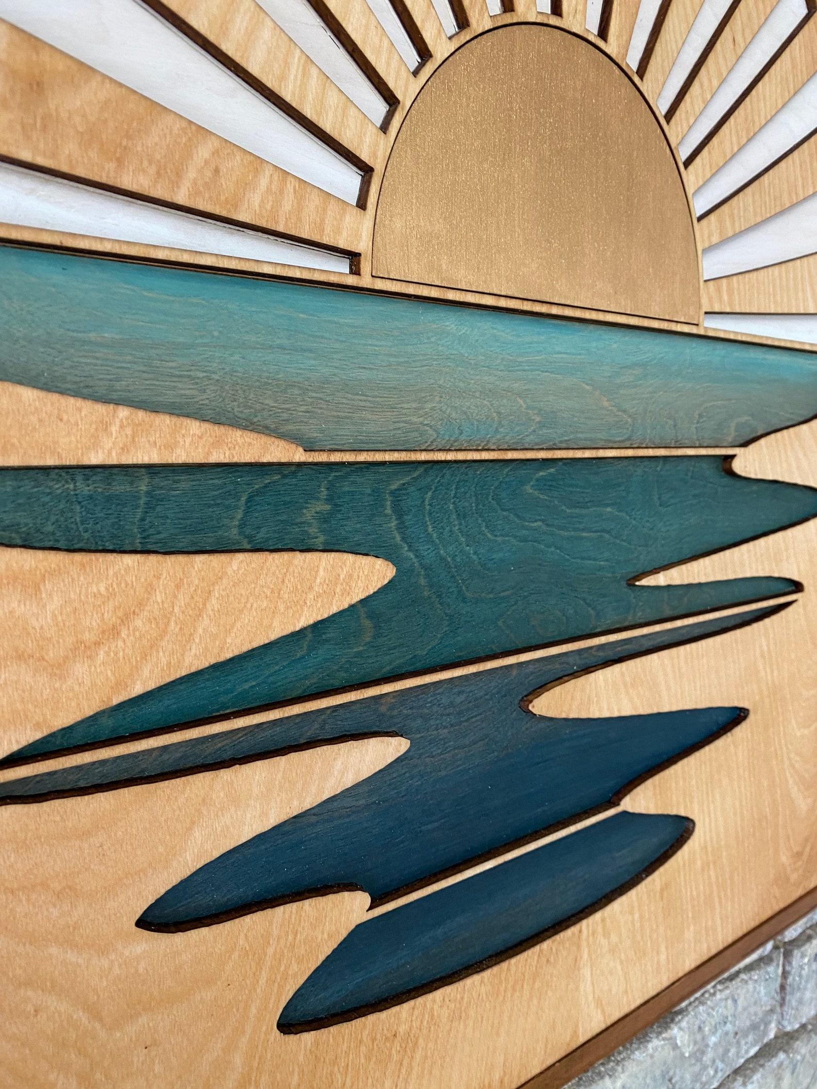 Sunset Boho Wood Wall Art Laser Cut Wall Art Sunset Framed - Etsy