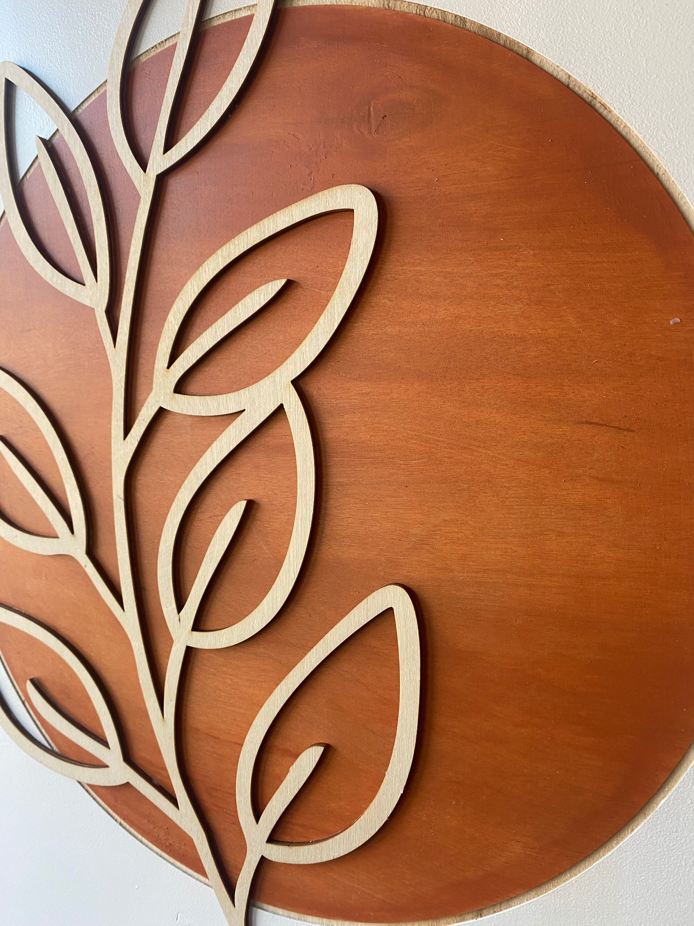 Minimalist Leaf Wood Wall Art Laser Cut Wall Art Wood Wall | Etsy