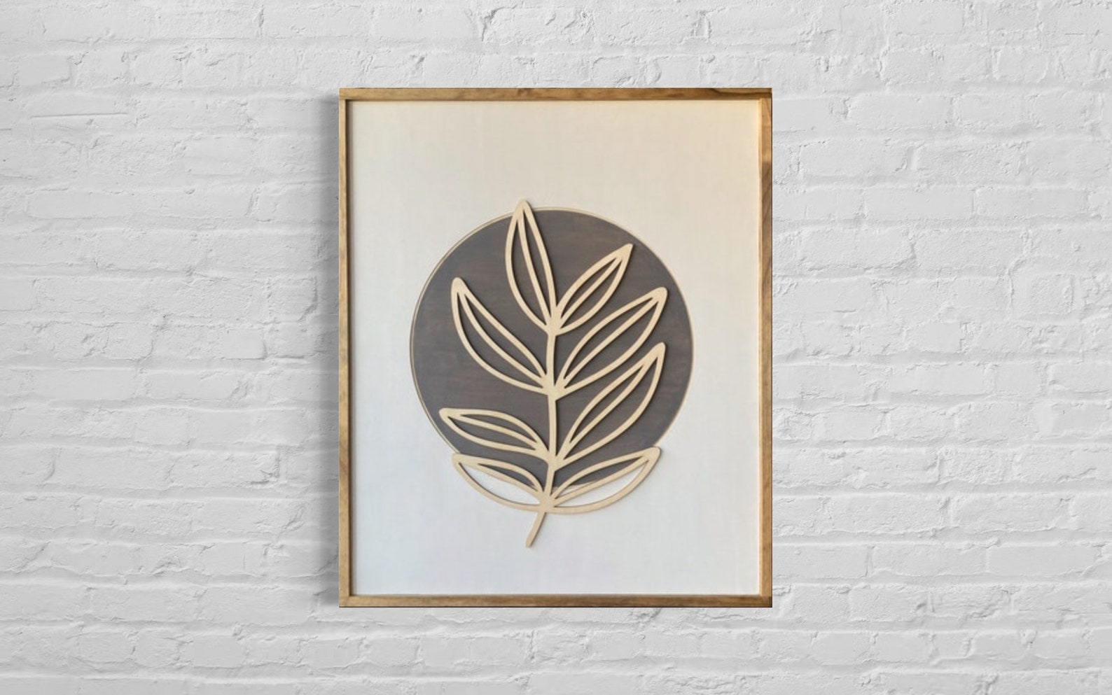 Plant Wood Wall Art Minimalistic Leaf Line Art Wood Wall - Etsy