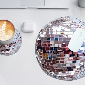 Disco Ball Decor Mouse Pad and Coasters Home Office Desk Set Disco Ball ...