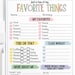 Teacher Favorite Things Questionnaire, Back to School Gift (printable ...