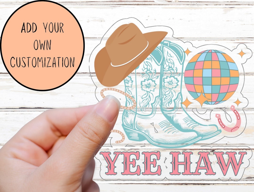 Disco Ball Cowgirl Stickers Yeehaw Decal Boots Cowboy Hat Western ...