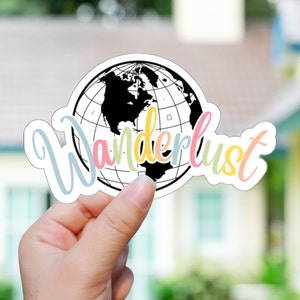 Luggage Sticker Decal Map Sticker World Traveler Wanderlust Sticker ...