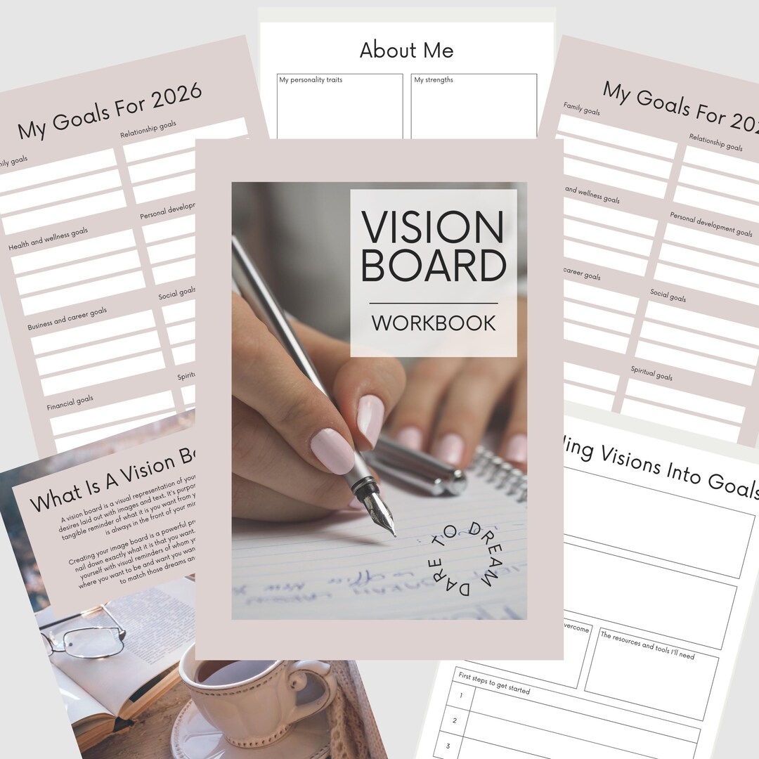 2025 Vision Board, Vision Board Printables PDF, Vision Board Planner ...