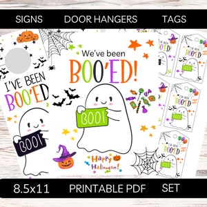 Youve Been Booed Printable Halloween Bundle Game Set Door Hanger ...