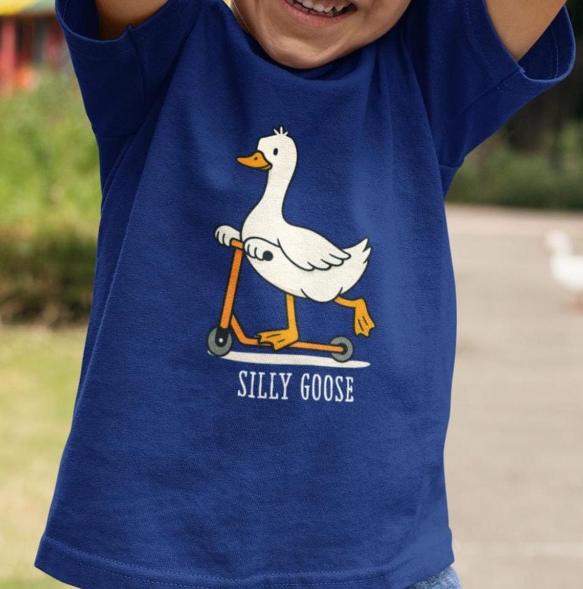 Silly Goose PNG, Funny Goose on a Scooter Graphic for T-shirts, Cute ...