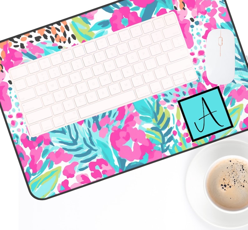 Name Desk Pad Set Custom Bundle Coasters Personalized Mouse Pad Preppy ...