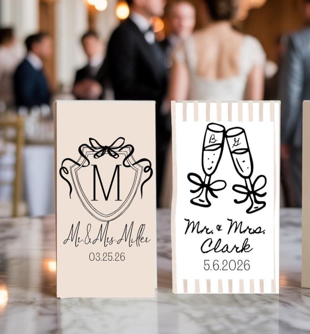 Customizable Matchbox Cover Template: Rustic Elegant Wedding Favors ...