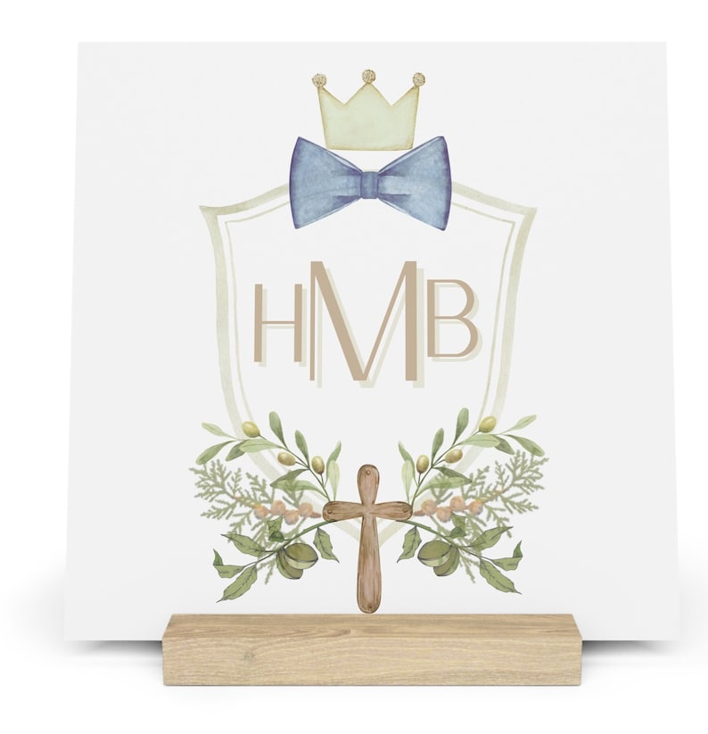 Baby Boy Crest Sign Boy Crest Announcement Nursery Personalized ...