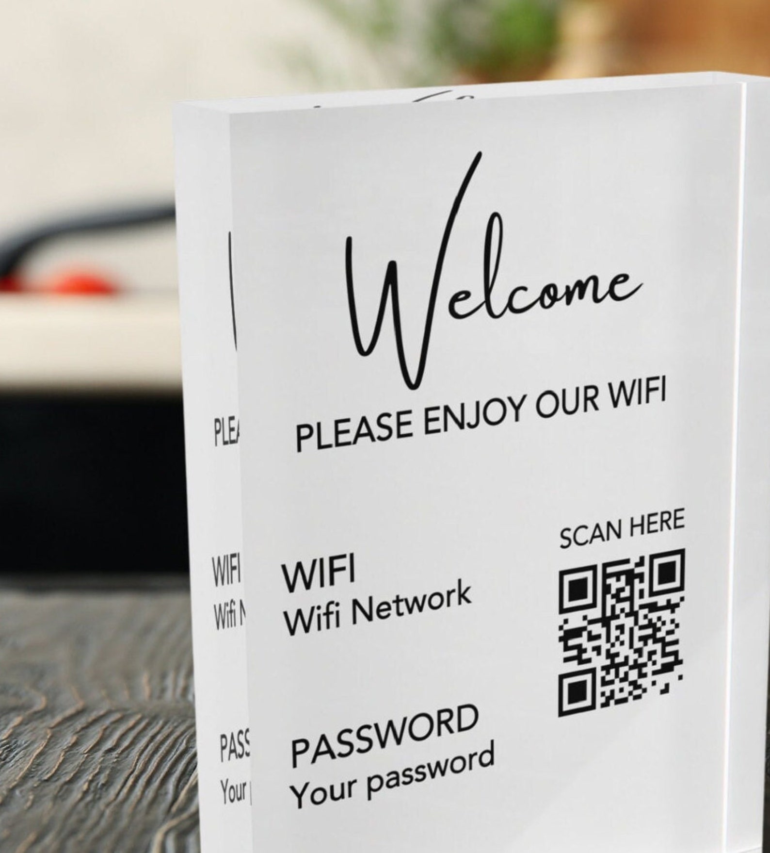 Sign for Wifi, Acrylic QR Code Display Password - Etsy