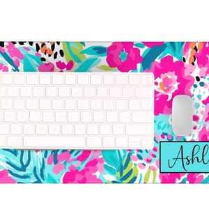 Name Desk Pad Set Custom Bundle Coasters Personalized Mouse Pad Preppy ...