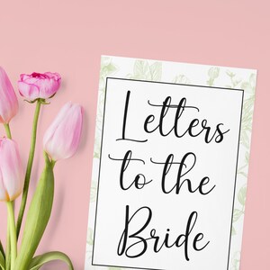 Letters to the Bride Printable Cover Sheet, Wedding Memory Book ...