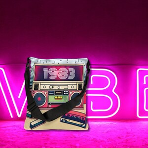Custom Mixtape Bag 1980s Boom Box Bag Custom Year 40th Birthday Retro ...
