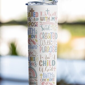 Faith Over Fear Christian Affirmation Iced Coffee Cup Tumbler Gifts ...