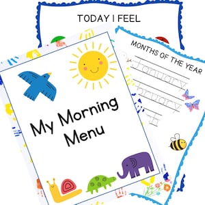Morning Menu Kids Printable, Homeschool Activity, Handwriting Practice ...