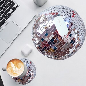 Disco Ball Decor Mouse Pad and Coasters Home Office Desk Set Disco Ball ...