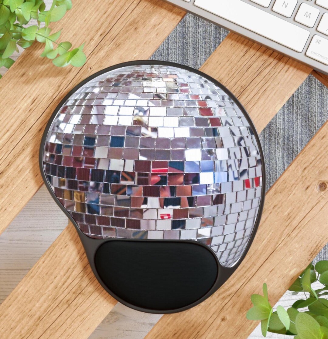 Wrist Rest Mouse Pad | Cute Retro 1970s Disco Ball Desk Pad | Cubicle ...