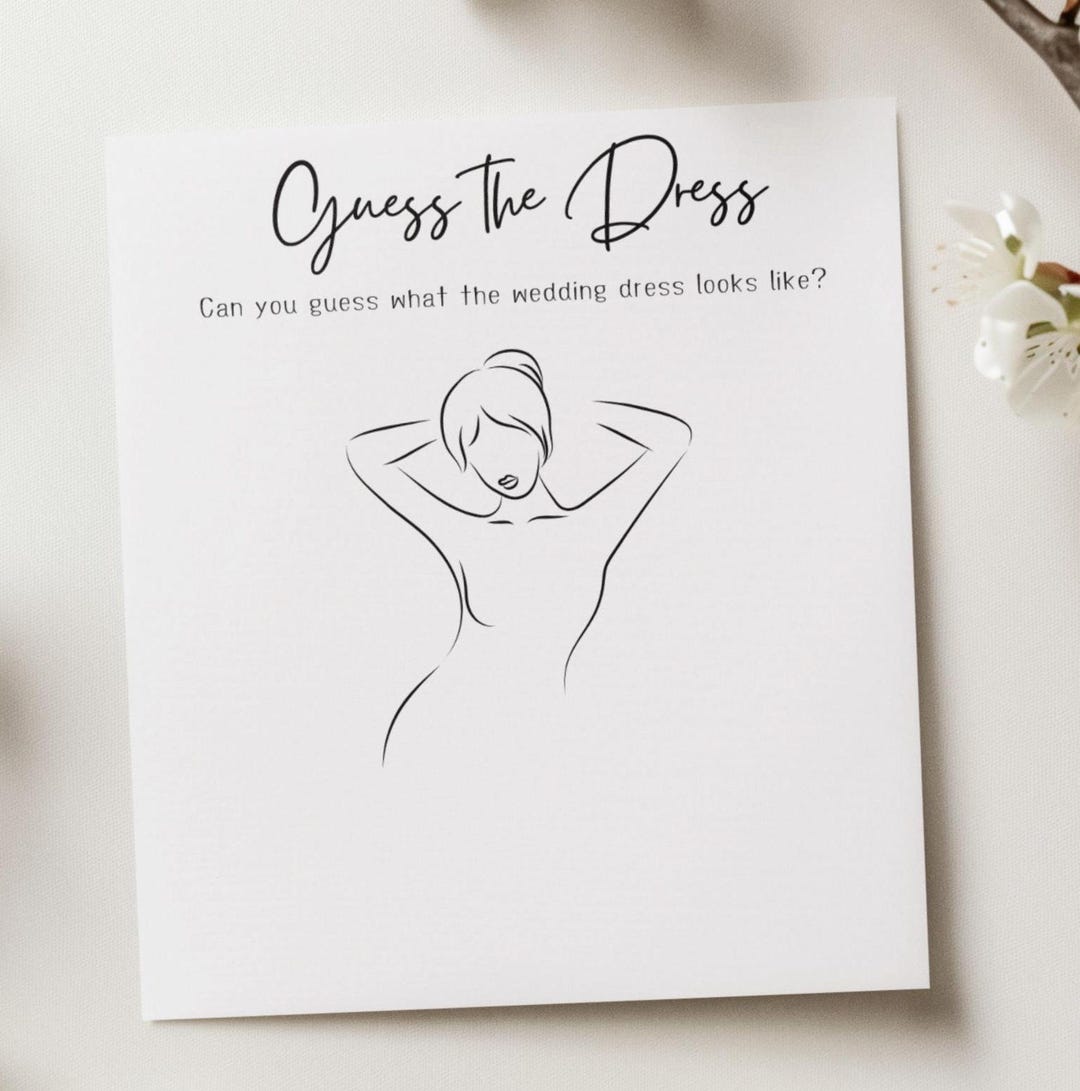 Wedding Dress Game, Printable Game for Bridal Shower, Guess the Dress ...