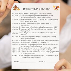 Thanksgiving Trivia Game | Family Dinner, Friendsgiving (printable PDF ...