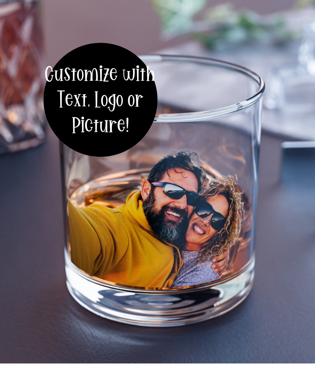 Whiskey Glass Custom Photo Rocks Design Your Own Bourbon Scotch Glass ...