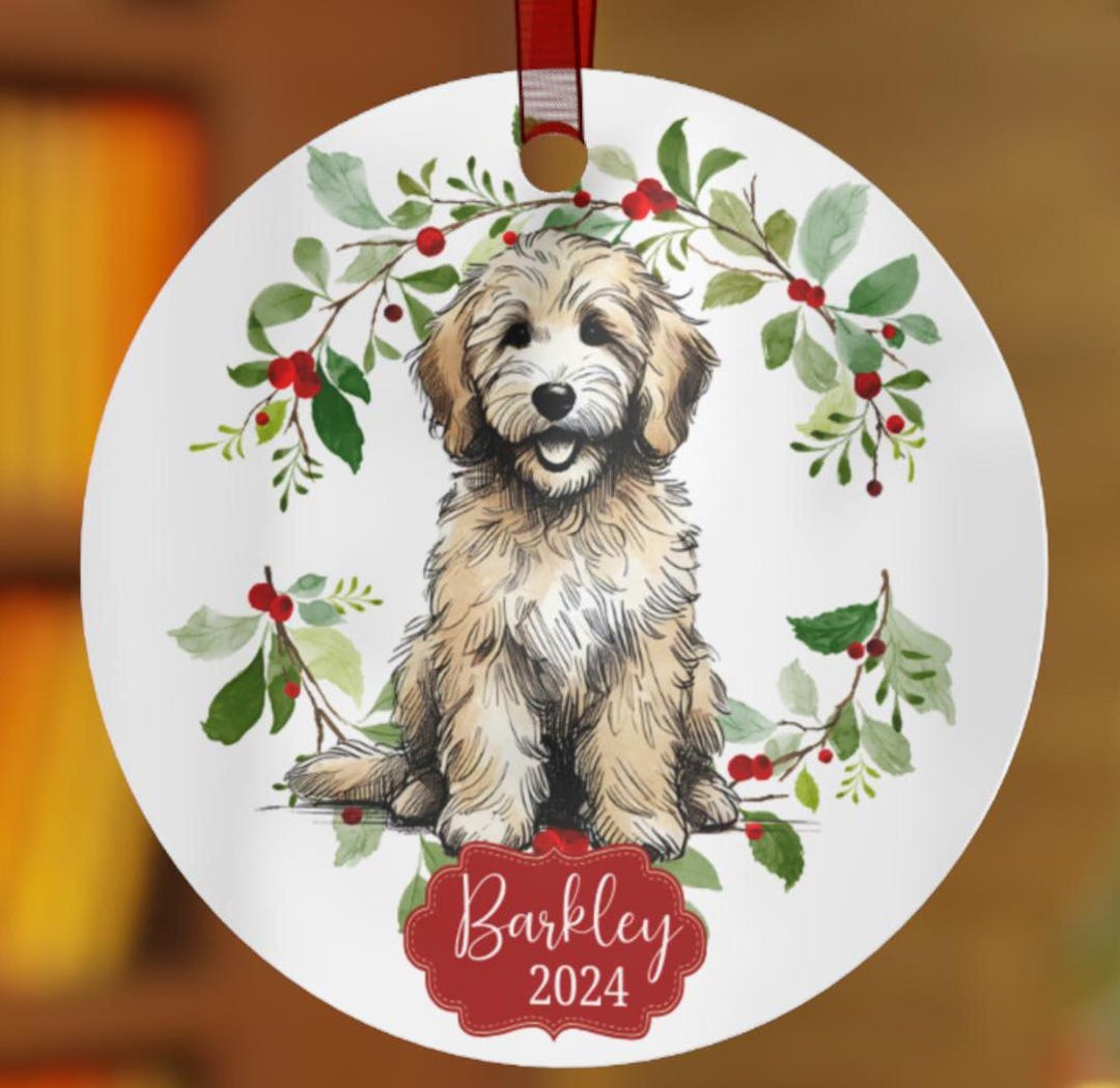 Custom Pet Ornament, Goldendoodle Gift Dog Name Christmas Decoration ...