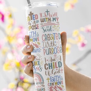 Faith Over Fear Christian Affirmation Iced Coffee Cup Tumbler Gifts ...