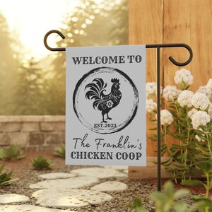 Custom Chicken Coop Farm Sign With Last Name - Personalized Yard Flag ...
