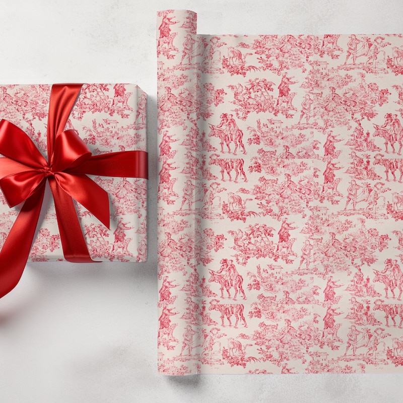Red Toile Paper - Etsy