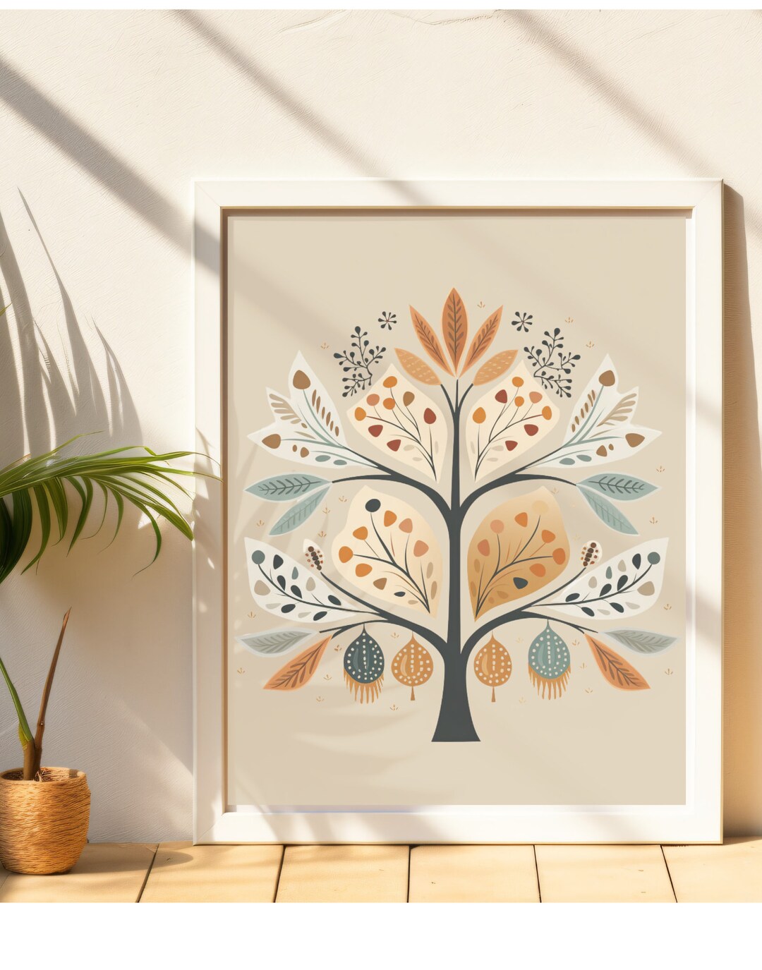 Boho Tree Wall Art Scandinavian Folk Art Scandi Art Printable Tree of ...