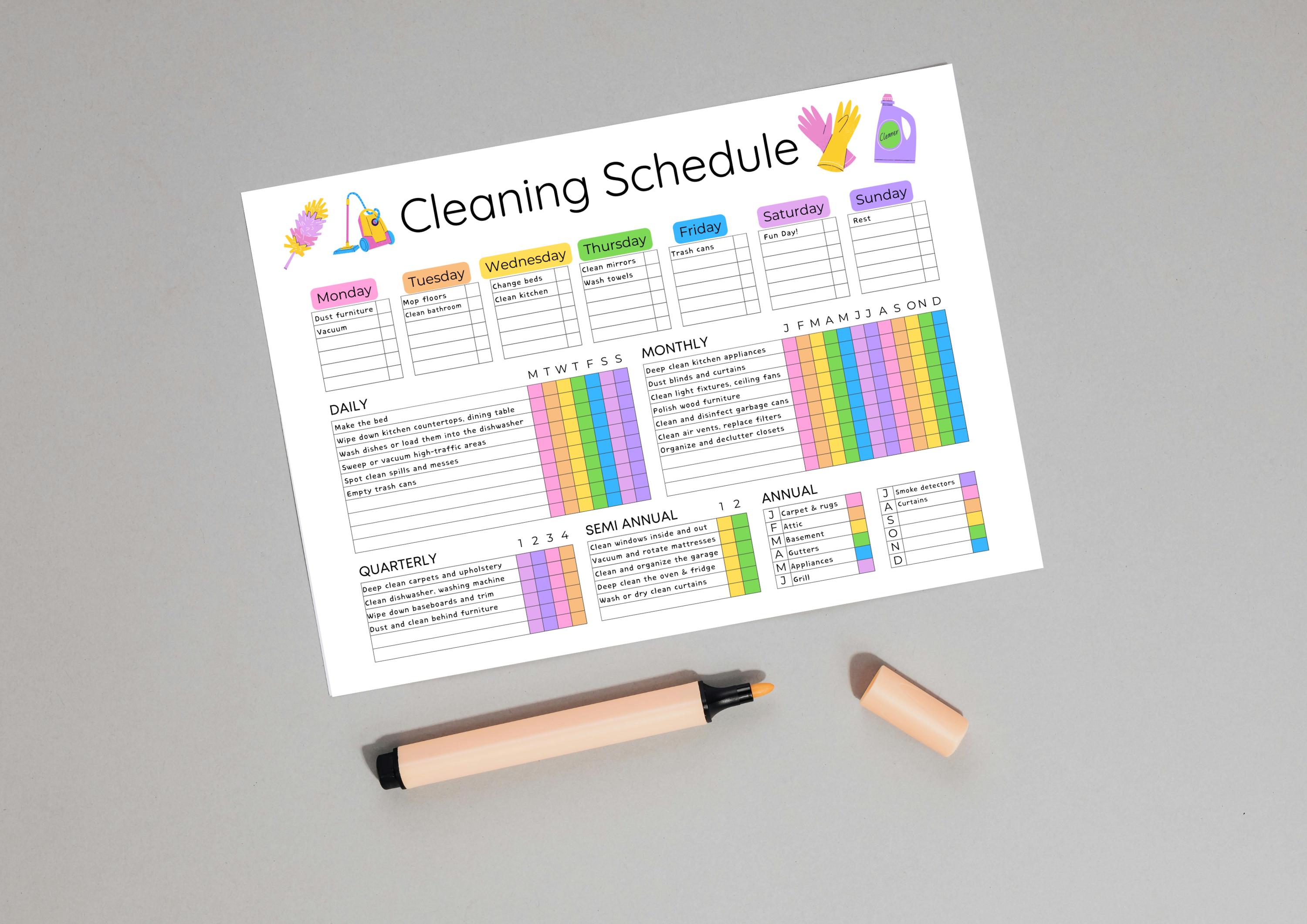 Cleaning Checklist, Task Tracker, Editable ADHD Household Daily ...