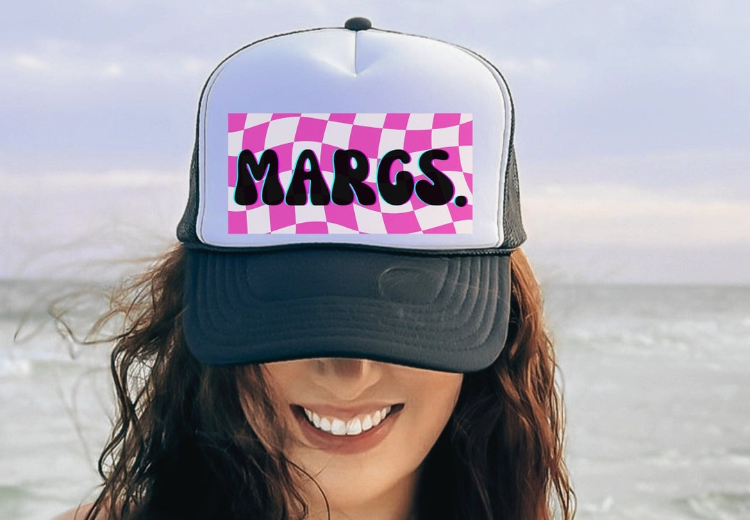 Checkered Trucker Hat, Cute Retro Margs Retro Hat for Party, Margarita ...